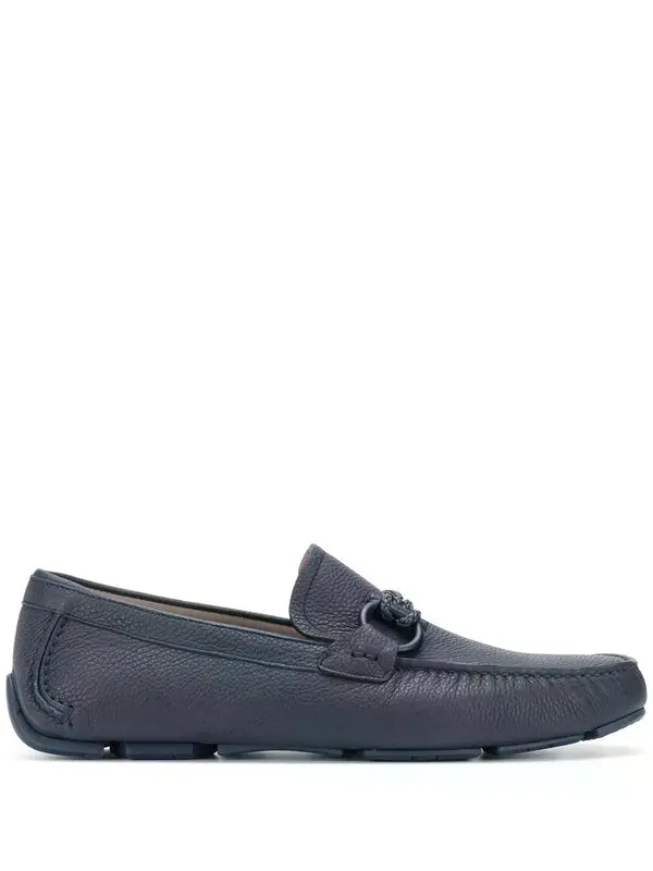 FERRAGAMO Gancini Moccasin Driver Shoes - Blue