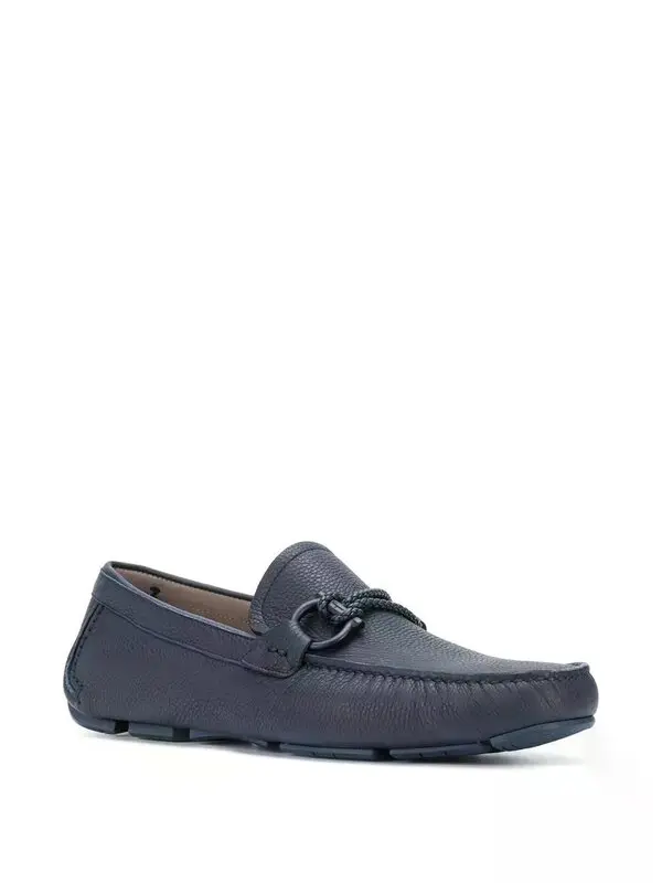 FERRAGAMO Gancini Moccasin Driver Shoes - Blue