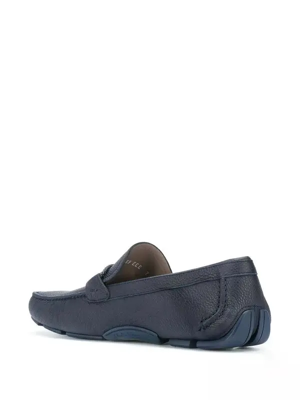 FERRAGAMO Gancini Moccasin Driver Shoes - Blue