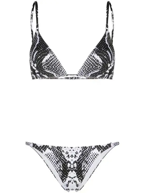 NOIRE SWIMWEAR Snake Print Bikini - Black
