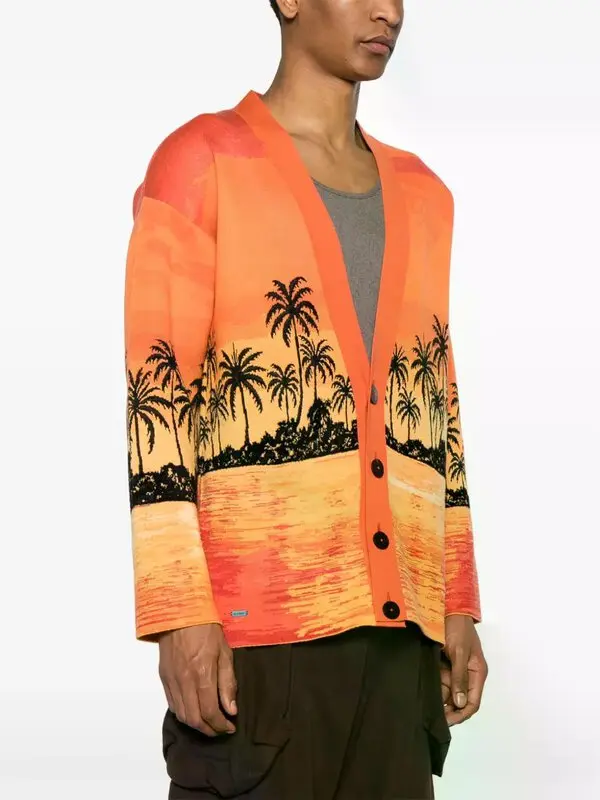 Alanui Kerala Sunset Intarsia-knit Cardigan