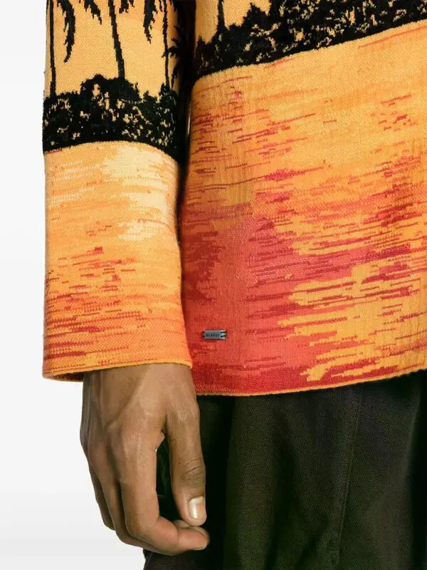 Alanui Kerala Sunset Intarsia-knit Cardigan