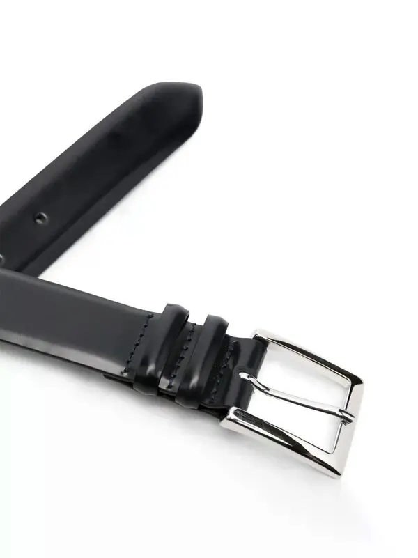 Orciani Calf Leather Belt With Silver-tone Buckle
