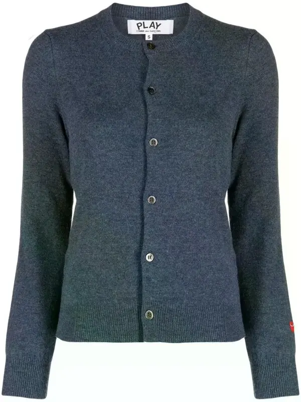 Play Comme Des Garcon Mélange-effect Wool Cardigan