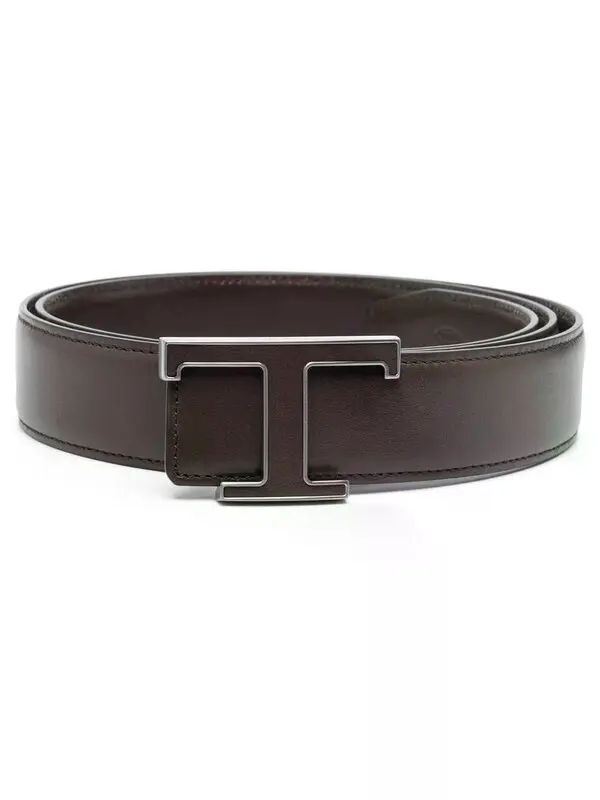 TOD'S Logo-buckle Leather Belt - Brown