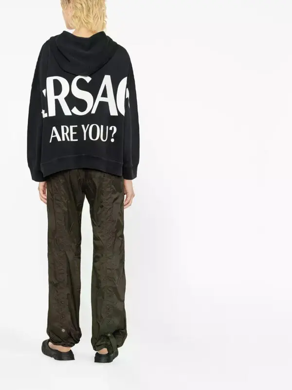 Versace Logo Print Cotton Hoodie