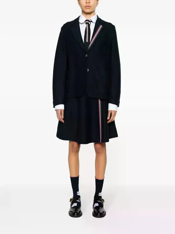Thom Browne Jersey Blazer With Rwb Stripe And Grosgrain Loop
