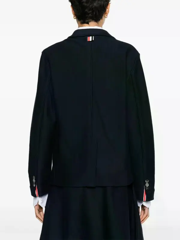Thom Browne Jersey Blazer With Rwb Stripe And Grosgrain Loop