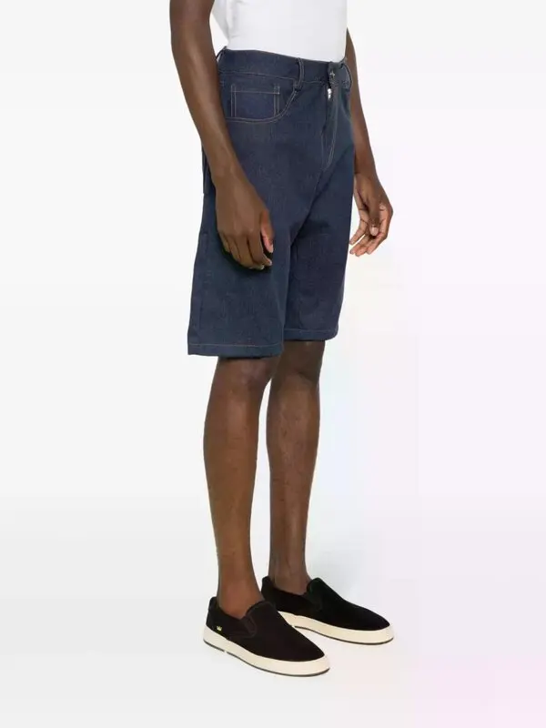 AMIR SLAMA Logo-patch Denim Shorts
