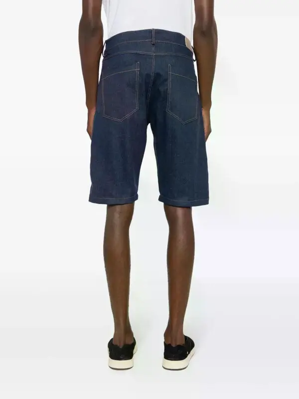 AMIR SLAMA Logo-patch Denim Shorts