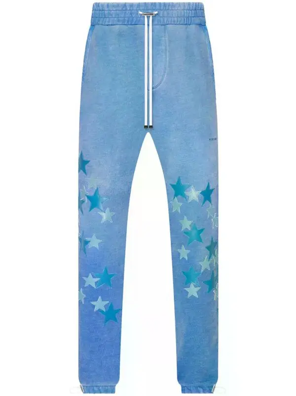 Amiri Star-patch Cotton Track Pants - Blue