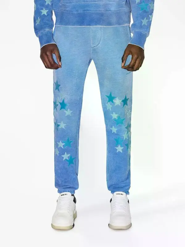 Amiri Star-patch Cotton Track Pants - Blue