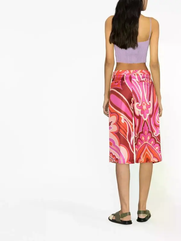 Etro All-over Graphic-print Silk Shorts