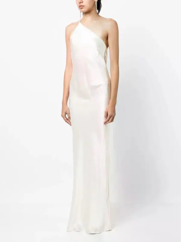 Michelle Mason Single-shoulder Maxi Dress - White