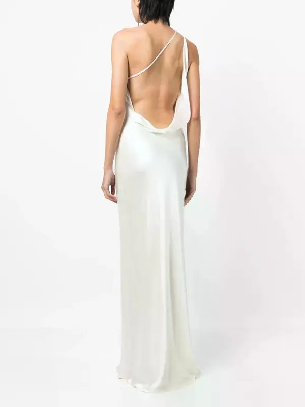Michelle Mason Single-shoulder Maxi Dress - White