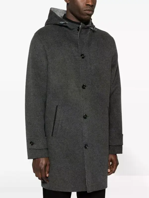 Kiton Button-up Hooded Jacket - Grey