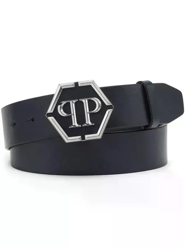 Philipp Plein Hexagon Logo-buckle Leather Belt