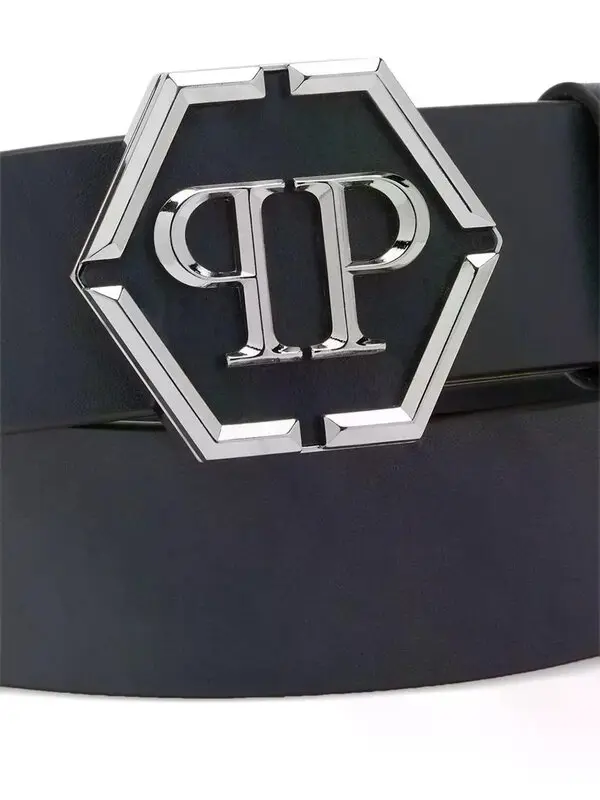 Philipp Plein Hexagon Logo-buckle Leather Belt