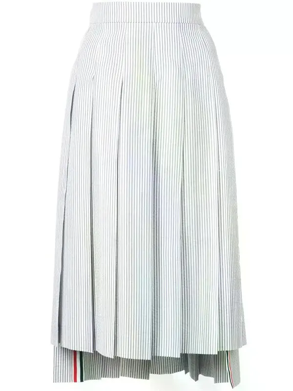 Thom Browne Seersucker Pleated Skirt