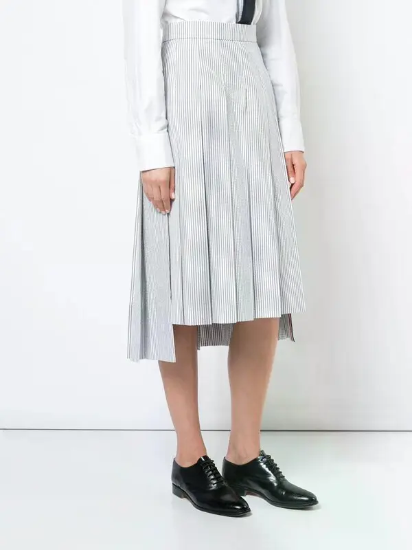 Thom Browne Seersucker Pleated Skirt