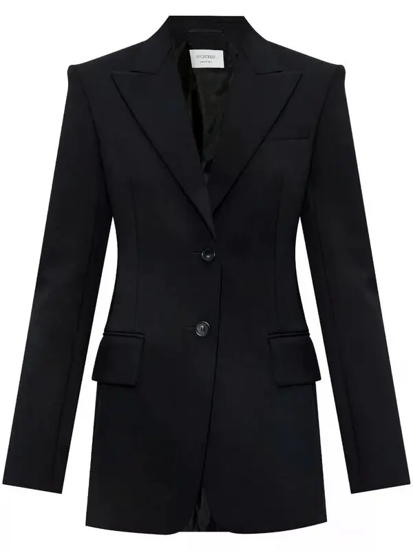 Sportmax Single-breasted Virgin Wool-blend Blazer