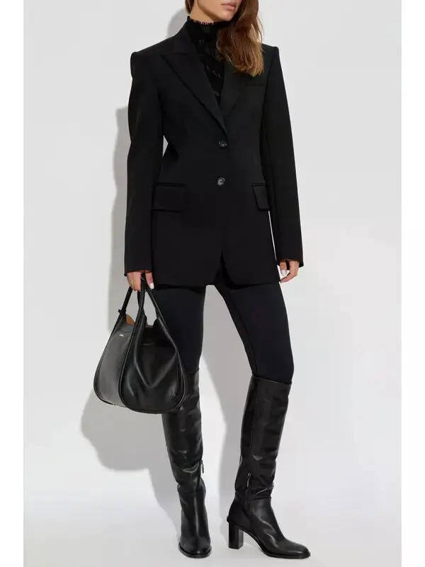 Sportmax Single-breasted Virgin Wool-blend Blazer