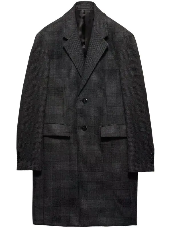 Prada Single-breasted Wool Coat - Grey