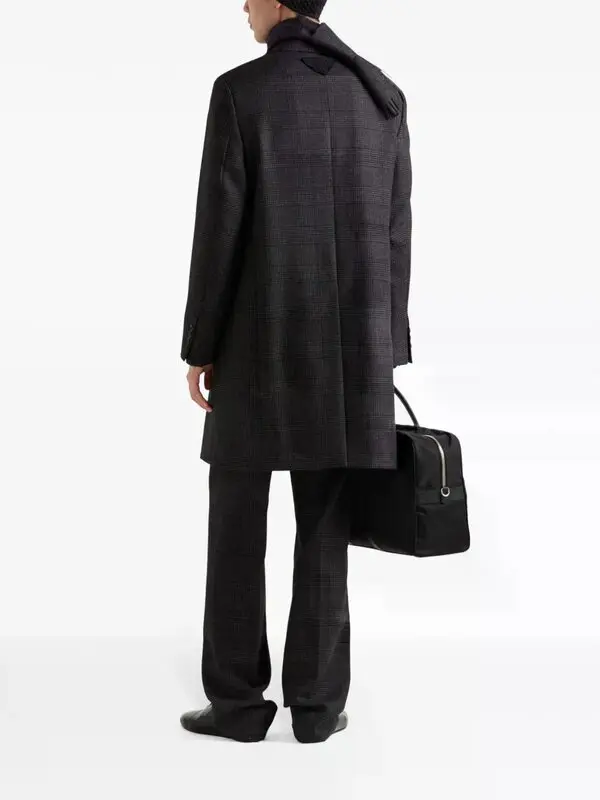 Prada Single-breasted Wool Coat - Grey