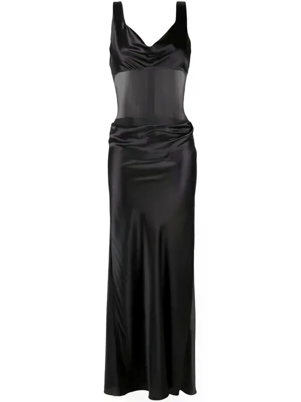 Christopher Esber Sheer-panel Cowl-neck Gown