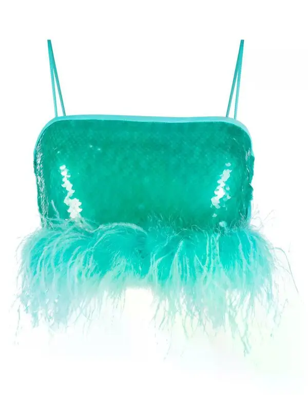 Giuseppe Di Morabito Sheer Crystal-embellished Top - Blue