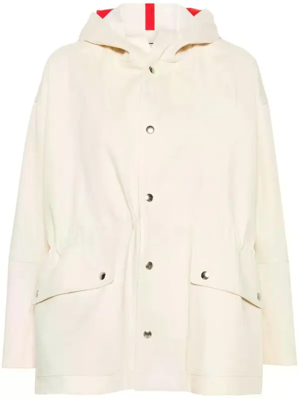 Plan C Hooded Twill Parka Jacket