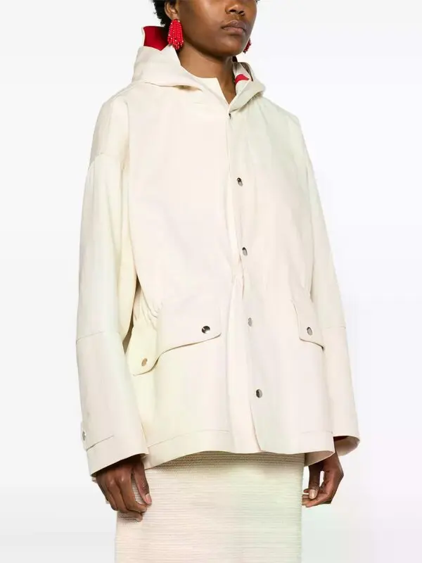 Plan C Hooded Twill Parka Jacket