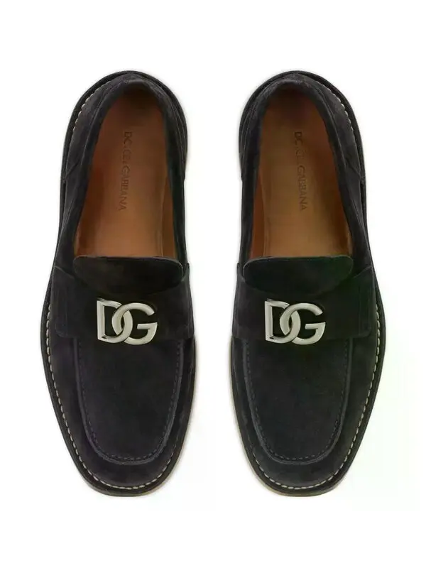 Dolce & Gabbana Logo-lettering Suede Loafers