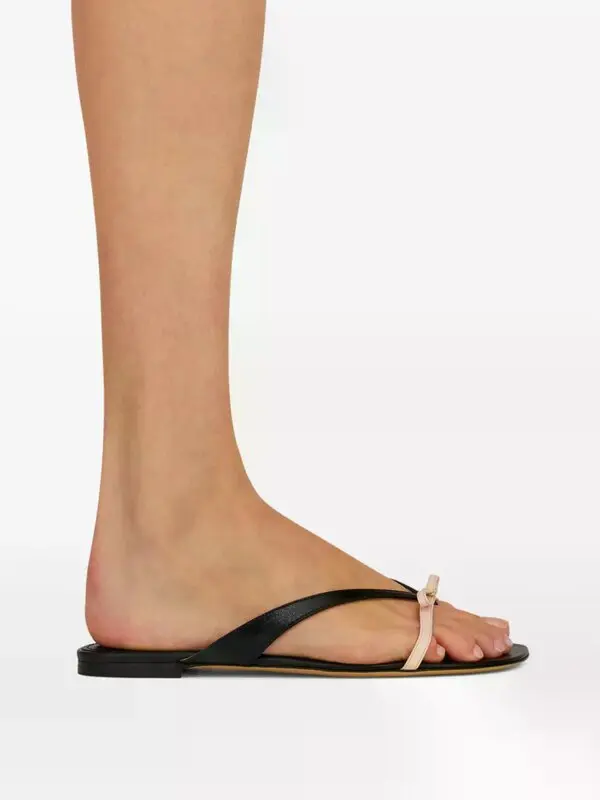 FERRAGAMO Bow-detail Flip Flops - Black