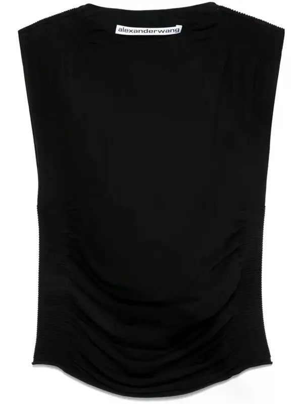 Alexander Wang Ruched Sleeveless Top - Black