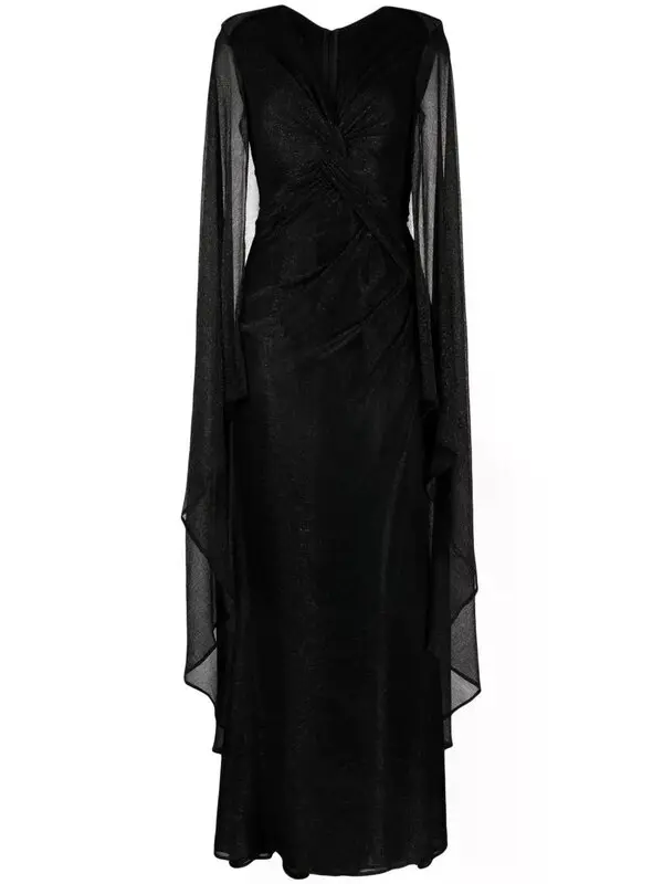 Talbot Runhof Metallic V-neck Gown