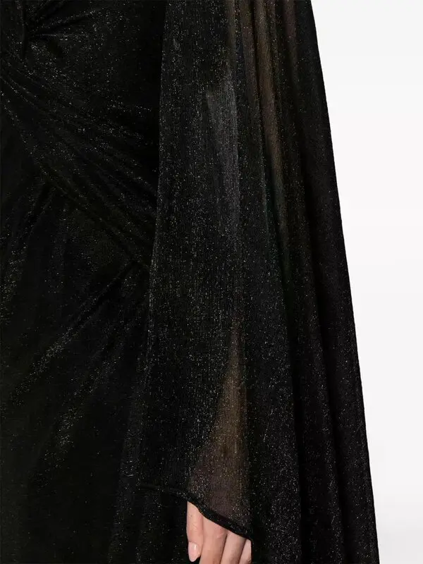Talbot Runhof Metallic V-neck Gown