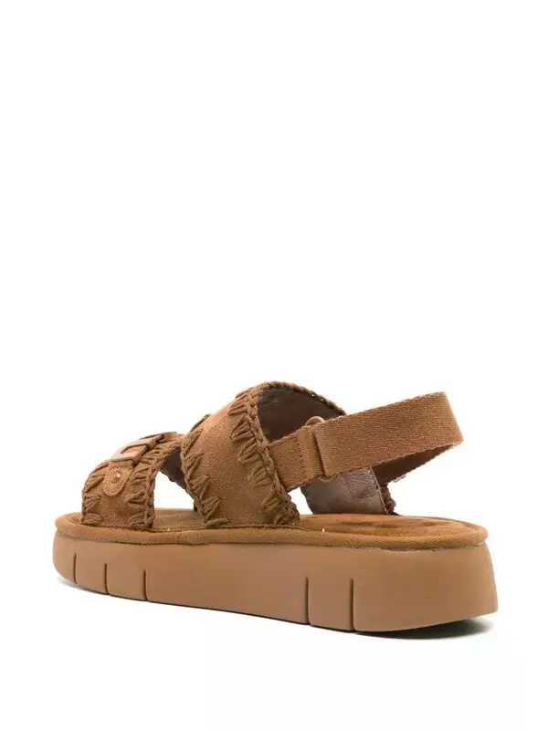 Mou Suede Flatform Sandals - Brown