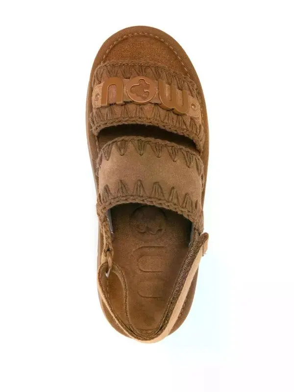 Mou Suede Flatform Sandals - Brown