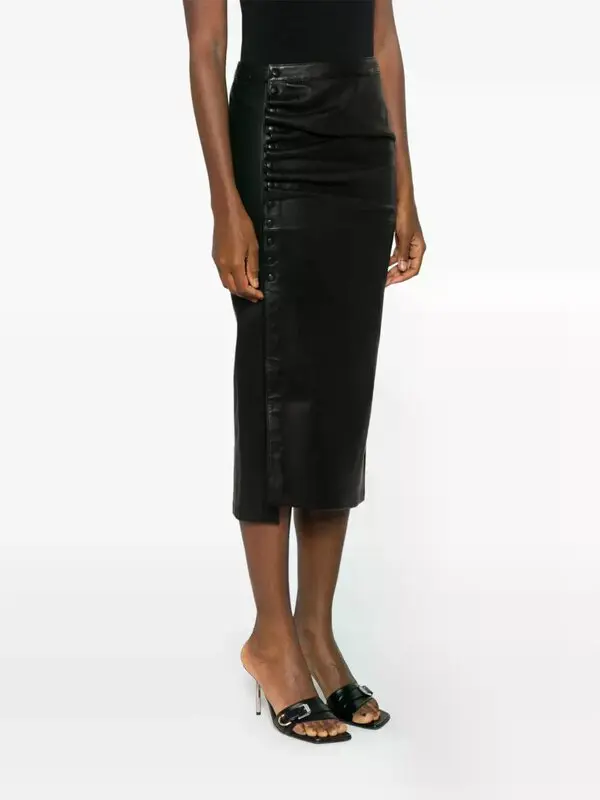 Rabanne Gathered-detail Leather Skirt