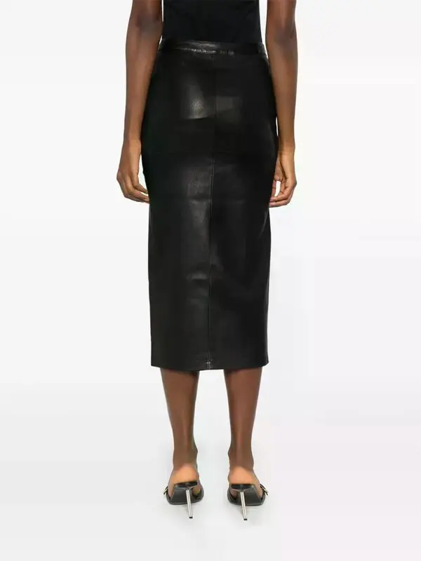 Rabanne Gathered-detail Leather Skirt
