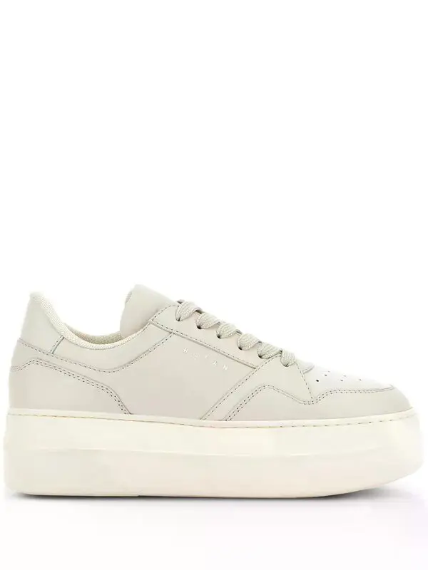 Hogan H670 Flatform Leather Sneakers - Neutrals