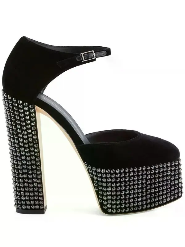 GIUSEPPE ZANOTTI Embellished Platform Block Heel Pumps