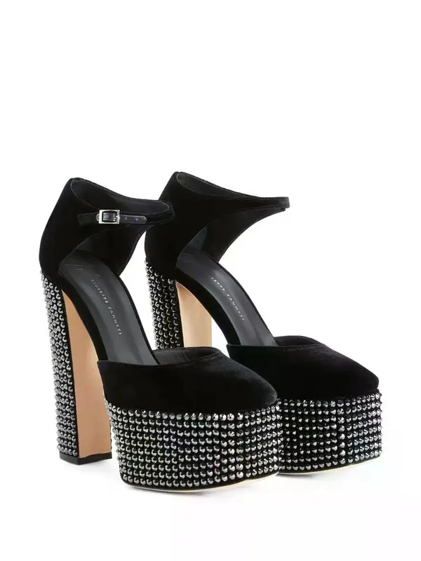 GIUSEPPE ZANOTTI Embellished Platform Block Heel Pumps