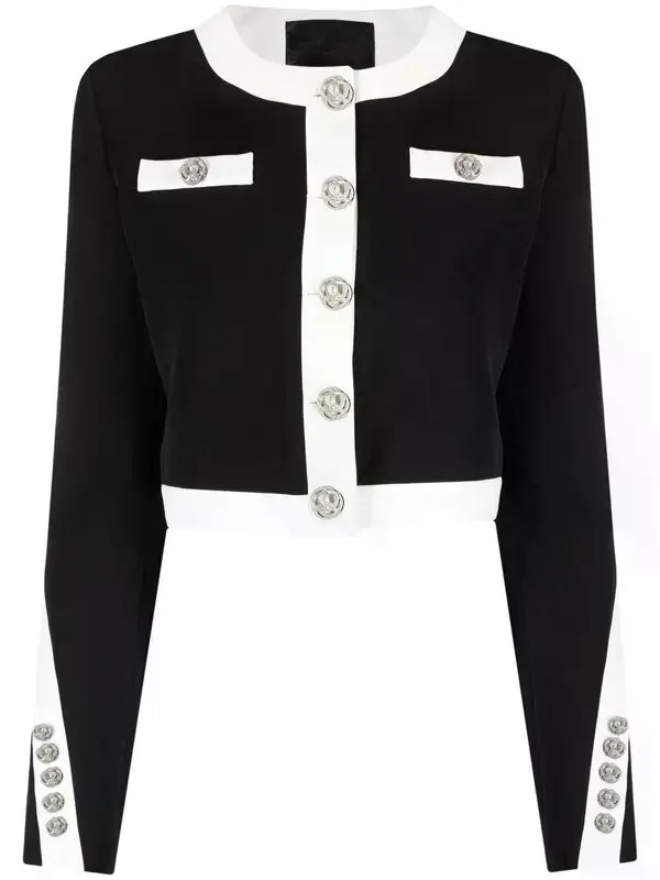 Philipp Plein Two-tone Button-up Jacket - Black