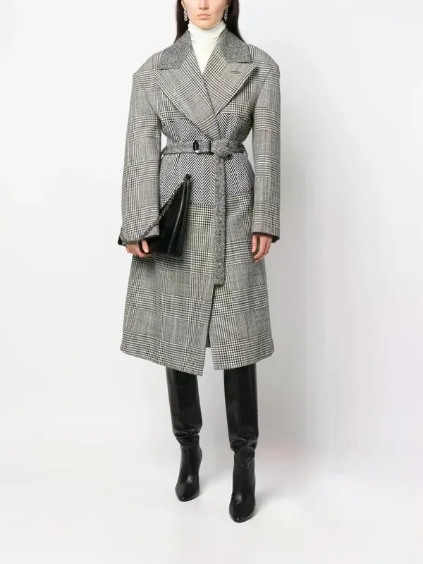 TOM FORD Patchwork Belted Wool Coat