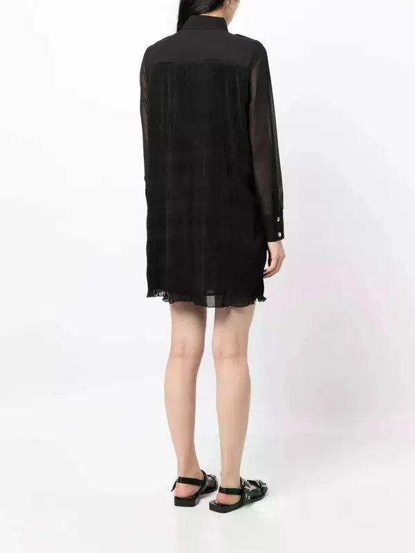 GANNI Georgette Straight-point Collar Dress