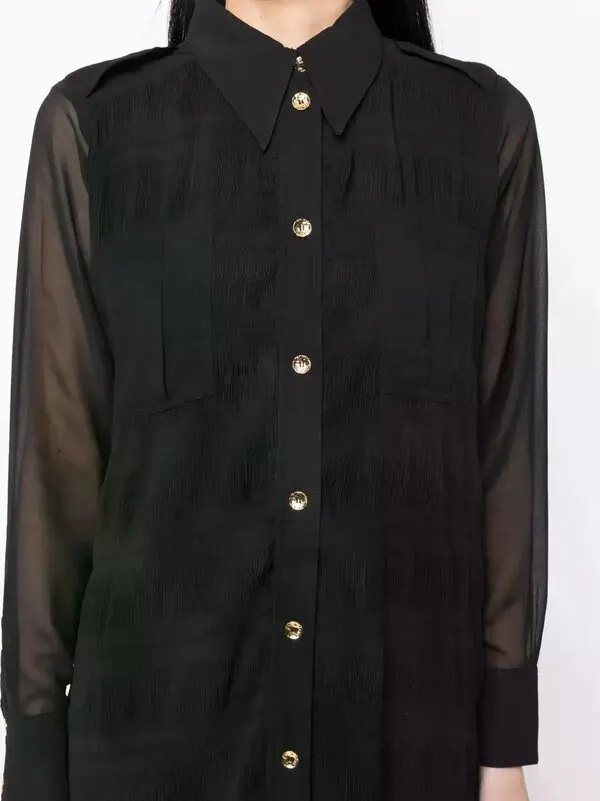 GANNI Georgette Straight-point Collar Dress