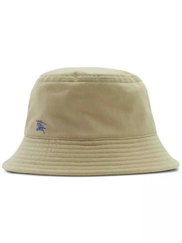 Burberry Equestrian Knight Motif Cotton Bucket Hat - Neutrals