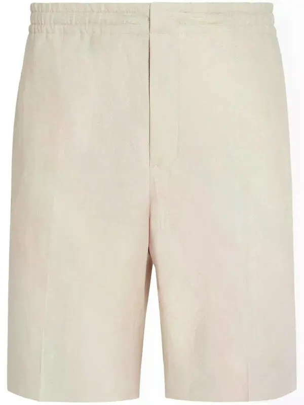 Zegna Oasi Lino Linen Shorts - Neutrals